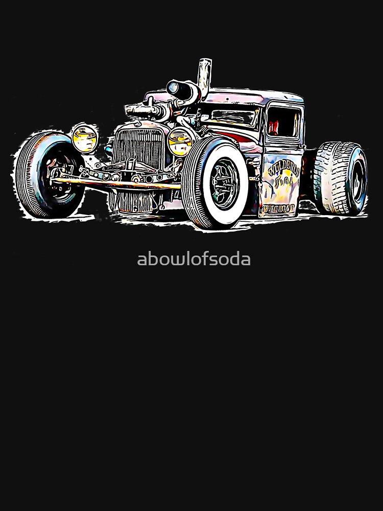 "Rust Bucket Outline Rat Rod Hot Rod" T-shirt for Sale by abowlofsoda ...