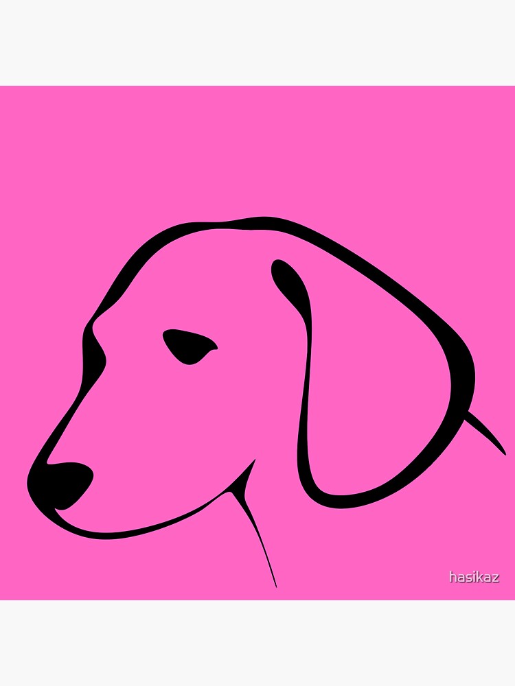 "Pink Dog" Sticker by hasikaz | Redbubble