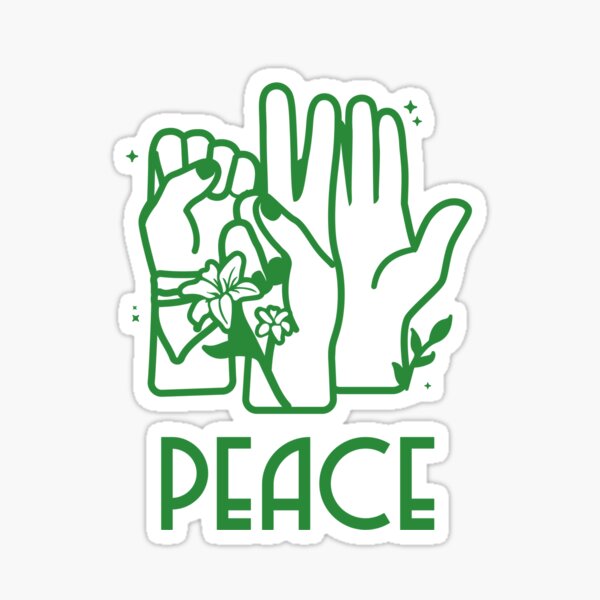"Peace. Hand Signs" Sticker for Sale by Rebel-Design | Redbubble