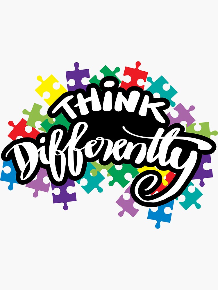 "think differently,funny and cool quote" Sticker by allam99store ...