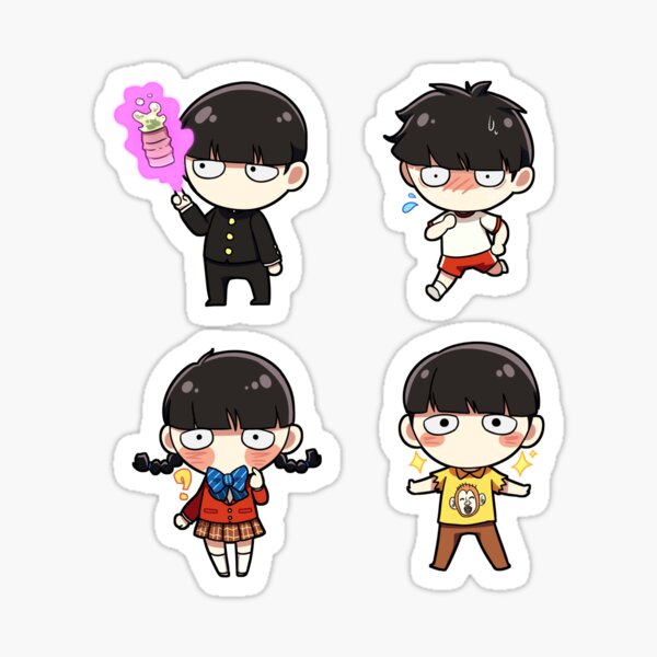 "Chibi Mob Sticker Set" Sticker for Sale by nikatheworm | Redbubble