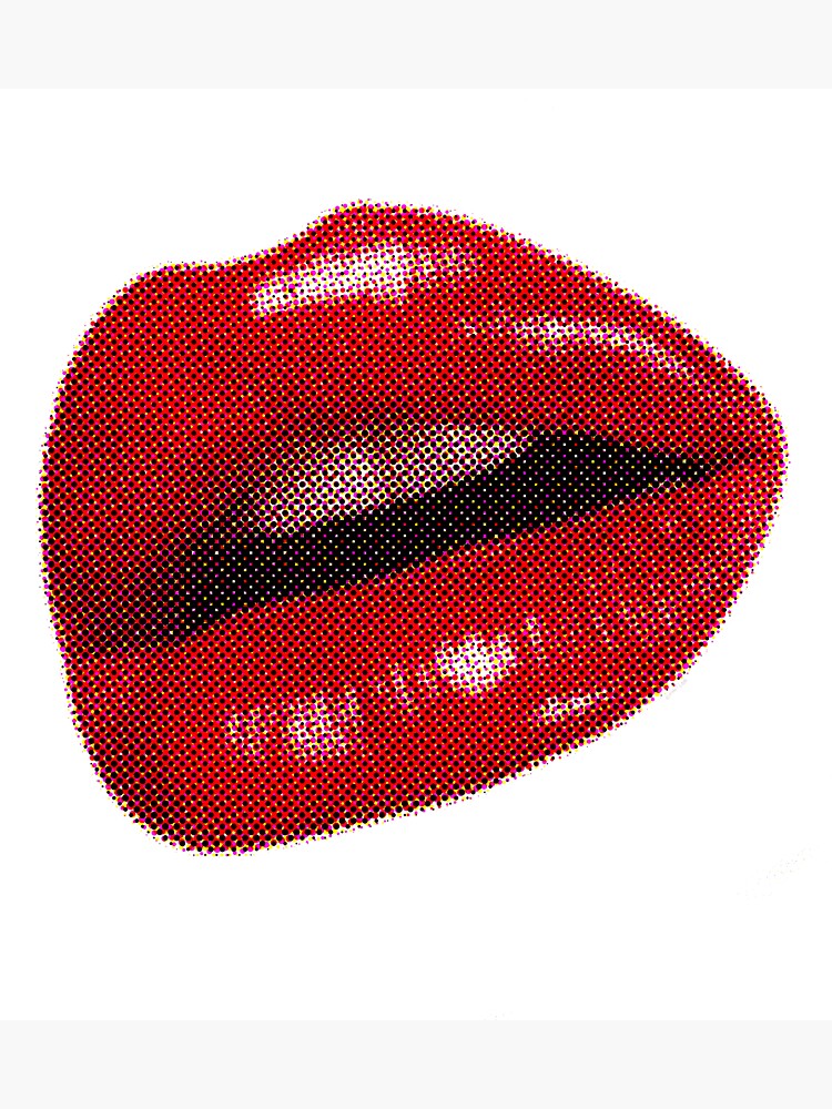 "Hot Lips Pout Half Tone" Sticker for Sale by EmmiLooArt | Redbubble