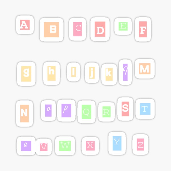 "Anonymous Letter Alphabets" Sticker for Sale by NessaArtShop | Redbubble
