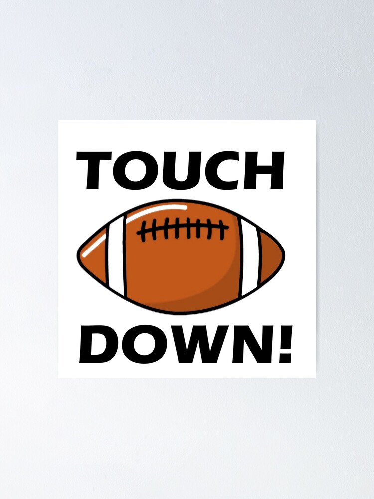 "Cute American Football Player Sport USA Funny Touchdown Logo" Poster ...