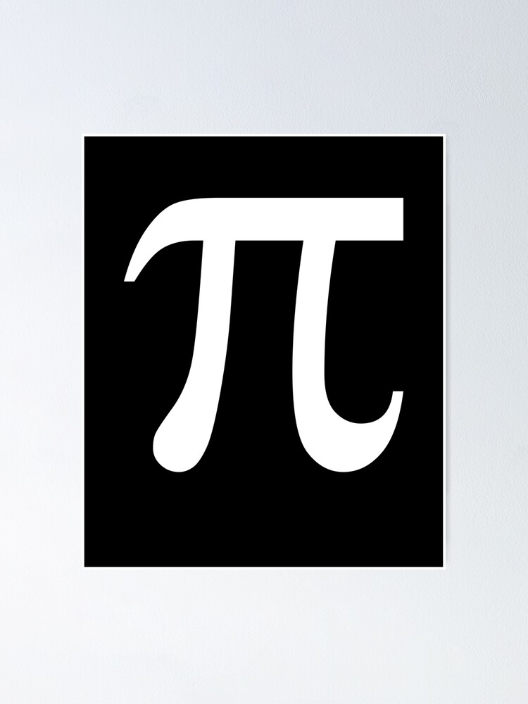"Pi Symbol White - Mathematical Illustration" Poster for Sale by ...