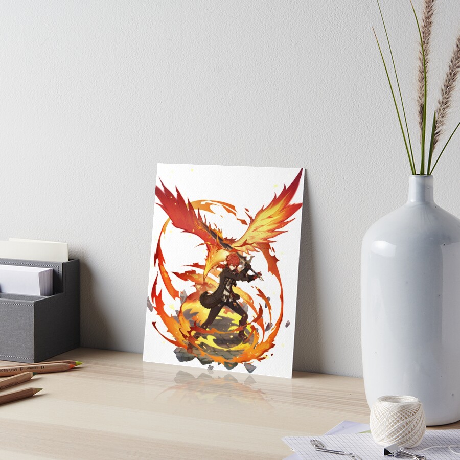 "Diluc Banner Graphic Genshin Impact" Art Board Print for Sale by ...