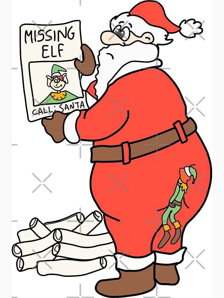 "Santa Missing elf " Canvas Print for Sale by Jonysquad | Redbubble