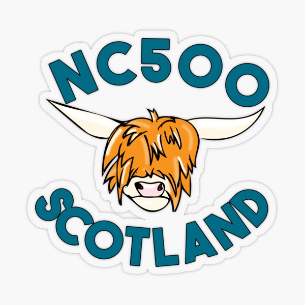 "Highland Coo NC500 North Coast 500 Scotland Merch" Sticker for Sale by ...