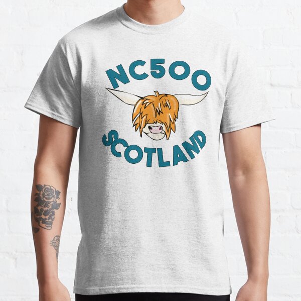 "Highland Coo NC500 North Coast 500 Scotland Merch" T-shirt for Sale by ...