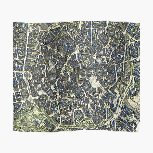 "Vintage Map of Aachen, Germany" Poster by gin-nek-shop | Redbubble