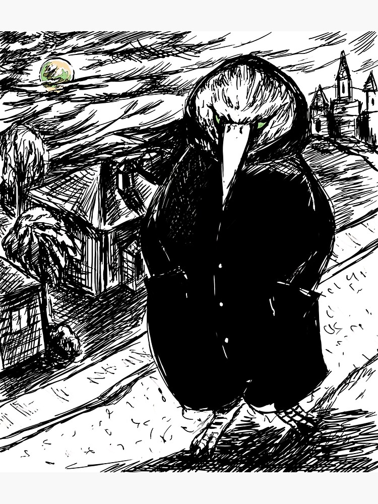 "Illustration of A huge mutant raven in the city" Sticker for Sale by ...