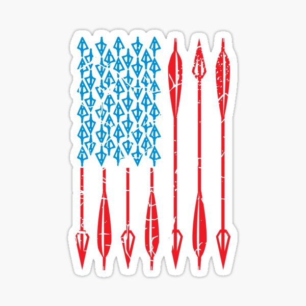 Archery Usa American Flag Arrows Sticker For Sale By Abowlofsoda Redbubble