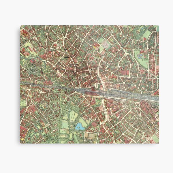 "Vintage Map of Guetersloh, Germany" Metal Print for Sale by gin-nek ...