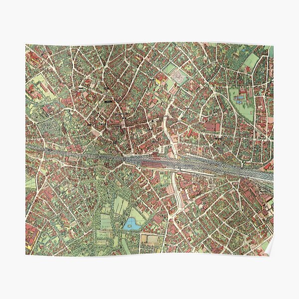 "Vintage Map of Guetersloh, Germany" Poster by gin-nek-shop | Redbubble