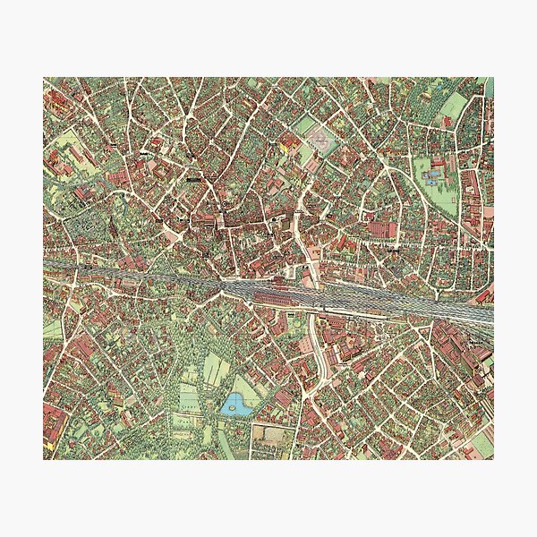 "Vintage Map of Guetersloh, Germany" Photographic Print by gin-nek-shop ...