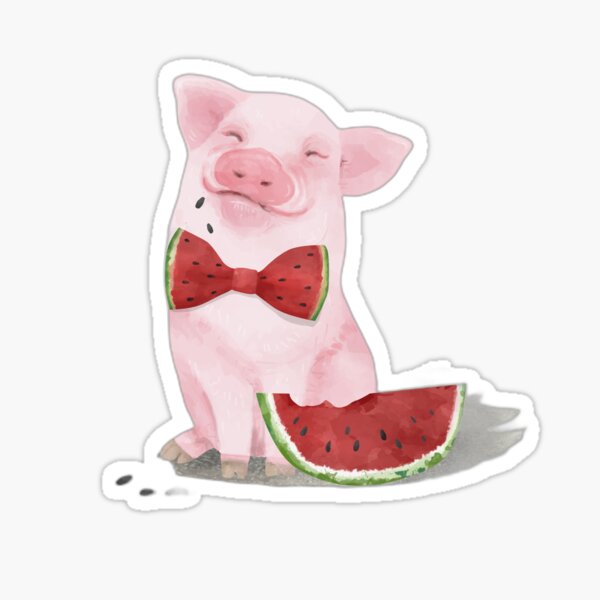 "happy pig" Sticker by cpilustra7- | Redbubble