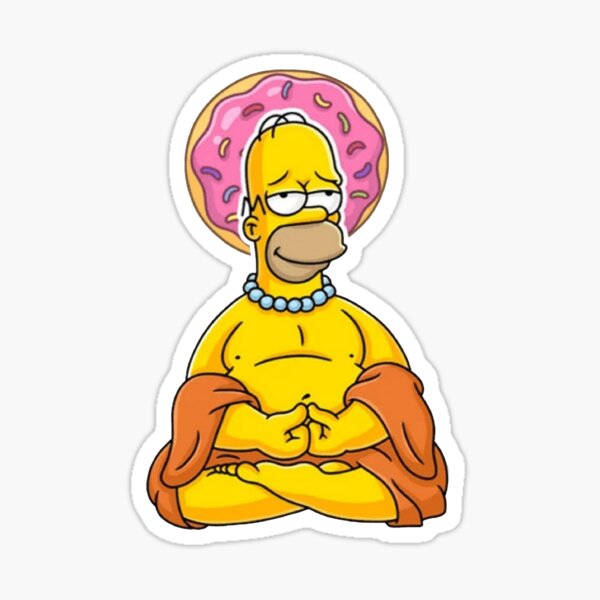 "Homer Buddha Statue donut" Sticker for Sale by soberalien | Redbubble