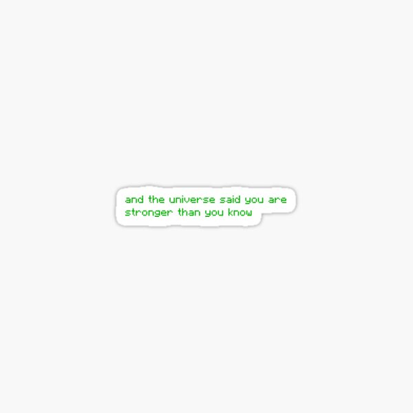 "minecraft end poem - "you are stronger than you know"" Sticker for ...