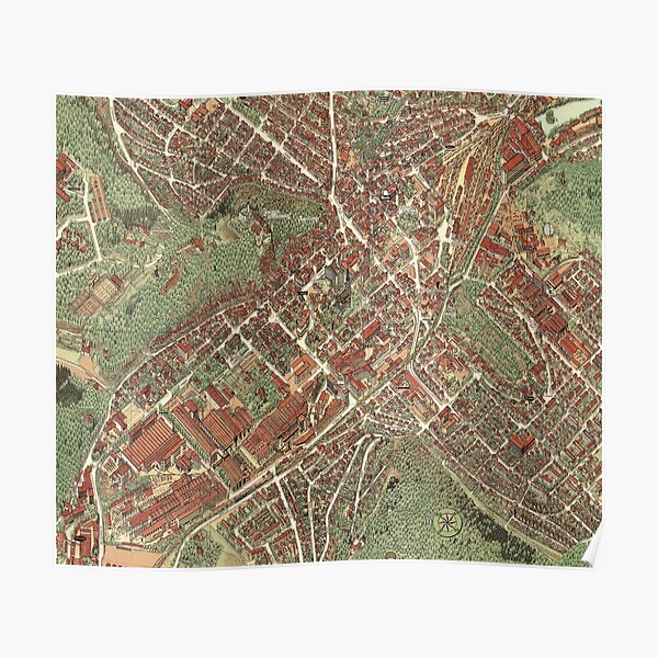 "Vintage Map of Heidenheim, Germany" Poster by gin-nek-shop | Redbubble