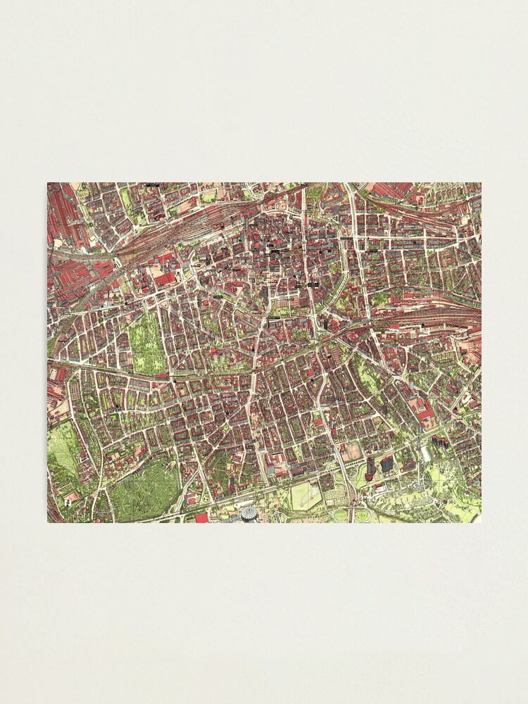 "Vintage Map of Dortmund, Germany" Photographic Print for Sale by gin ...