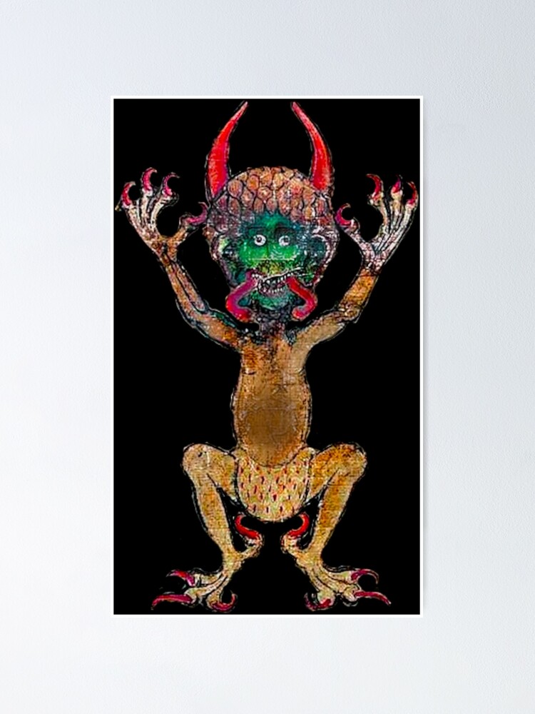 "Medieval Codex Gigas Devil" Poster for Sale by TheWitchsWolf | Redbubble