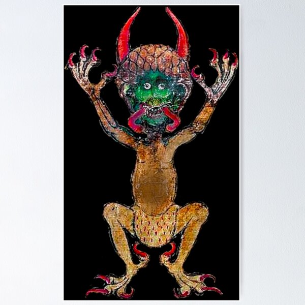 "Medieval Codex Gigas Devil" Poster for Sale by TheWitchsWolf | Redbubble