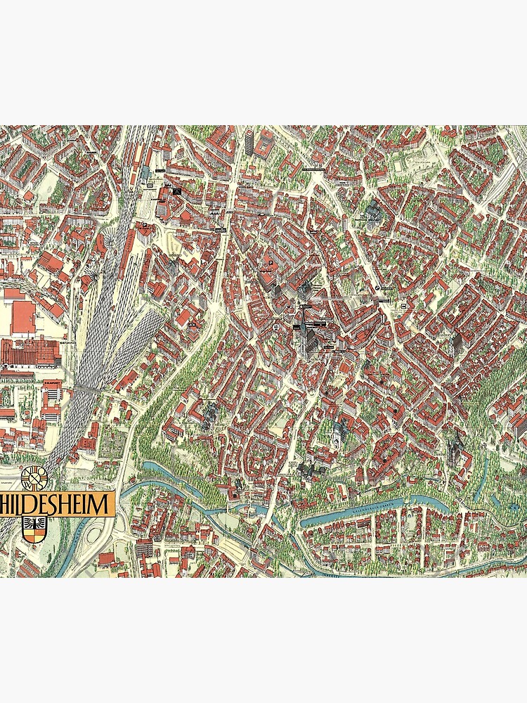 "Vintage Map of Hildesheim, Germany" Photographic Print by gin-nek-shop ...