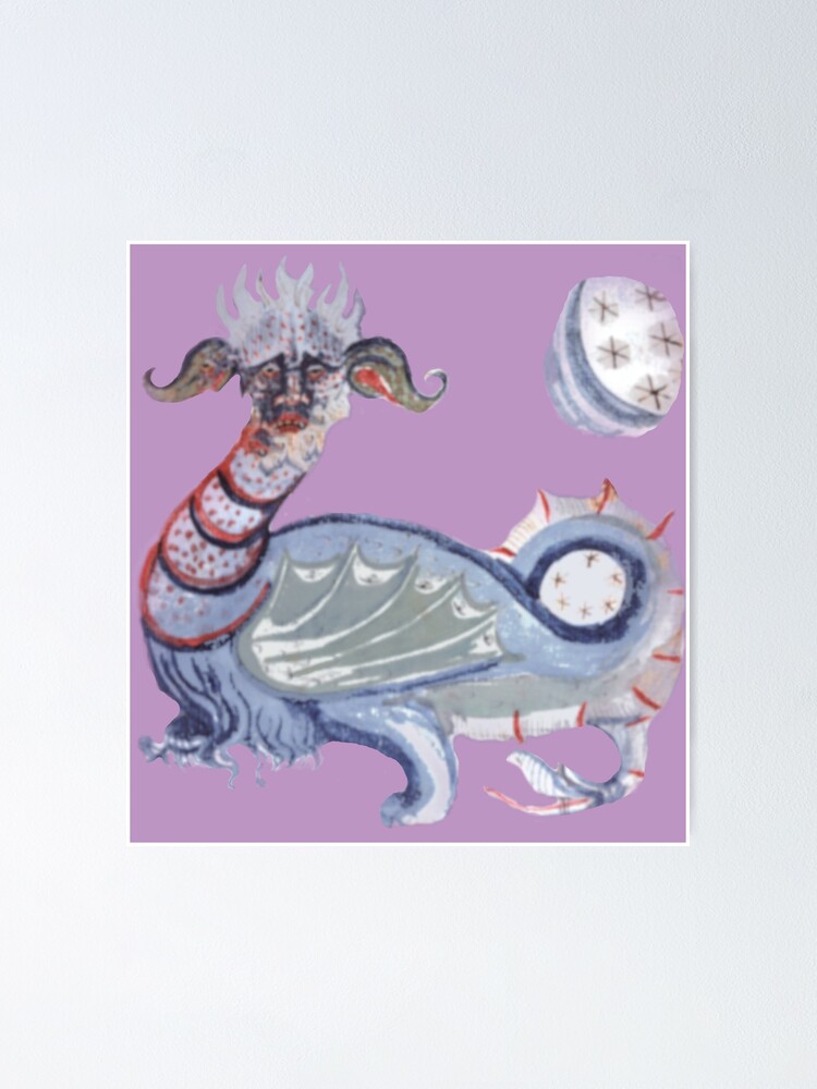 "Codex Gigas Dragon" Poster for Sale by TheWitchsWolf | Redbubble