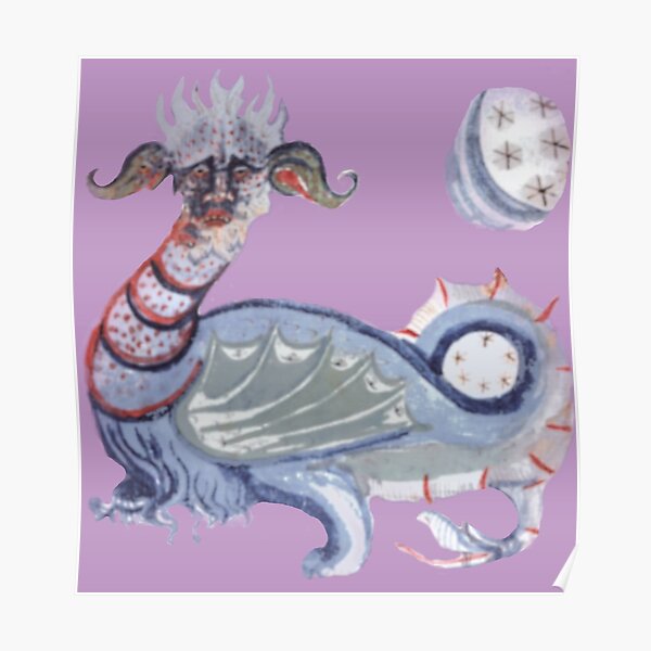 "Codex Gigas Dragon" Poster for Sale by TheWitchsWolf | Redbubble