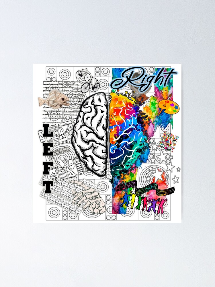 "Brain Left side right side" Poster by jennstore | Redbubble