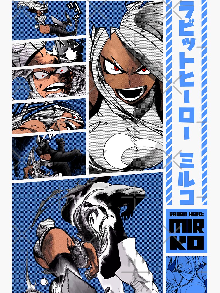 "MIRKO || Manga Panel Design -Blue-" Sticker for Sale by Black Kitsune ...