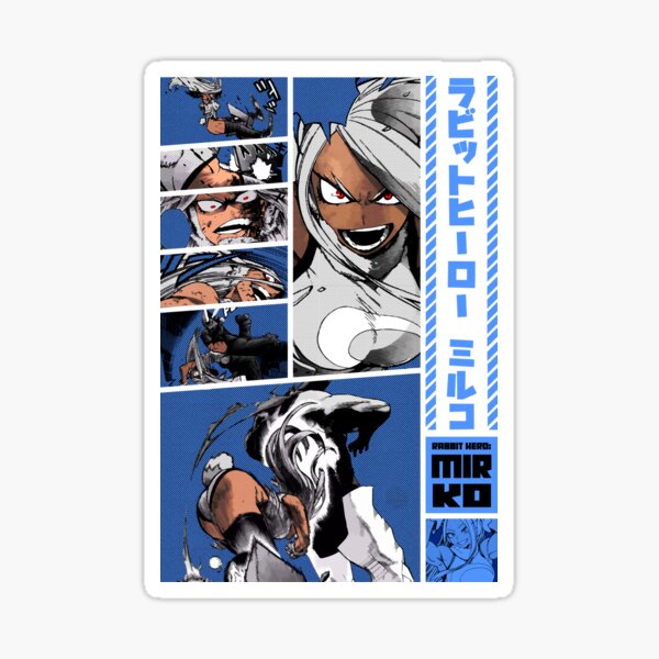 "MIRKO || Manga Panel Design -Blue-" Sticker for Sale by Black Kitsune ...