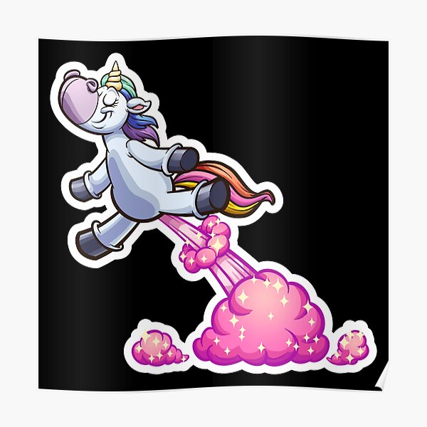 "My Farts Are Magical Funny Unicorn Farting Rainbows" Poster for Sale ...