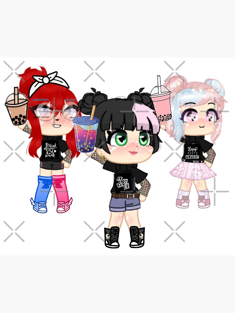 "GACHA-MÄDCHEN & BUBBLE TEAS - Cartoon" Fotodruck von BheyVang | Redbubble