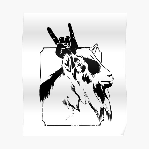 "Rock and roll goat" Poster for Sale by Bnichtgiessen | Redbubble