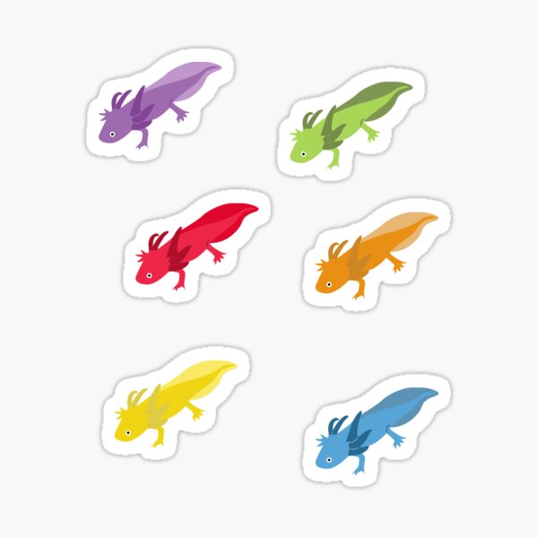 "Rainbow Axolotl " Sticker for Sale by Creature-Love | Redbubble