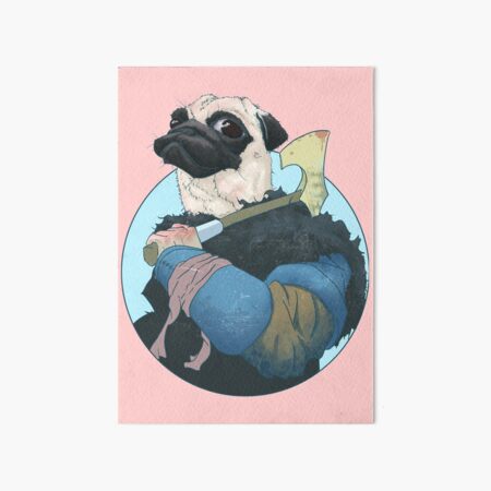 "Viking Pug Dog with an Axe" Art Board Print for Sale by animalartium ...