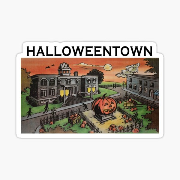 "HalloweenTown Cartoon Black Font " Sticker by chefchels | Redbubble