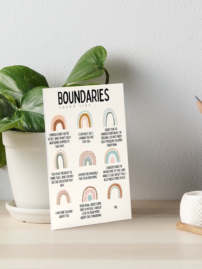 "Boundaries Mental Health Reminder for Counselors" Art Board Print for ...