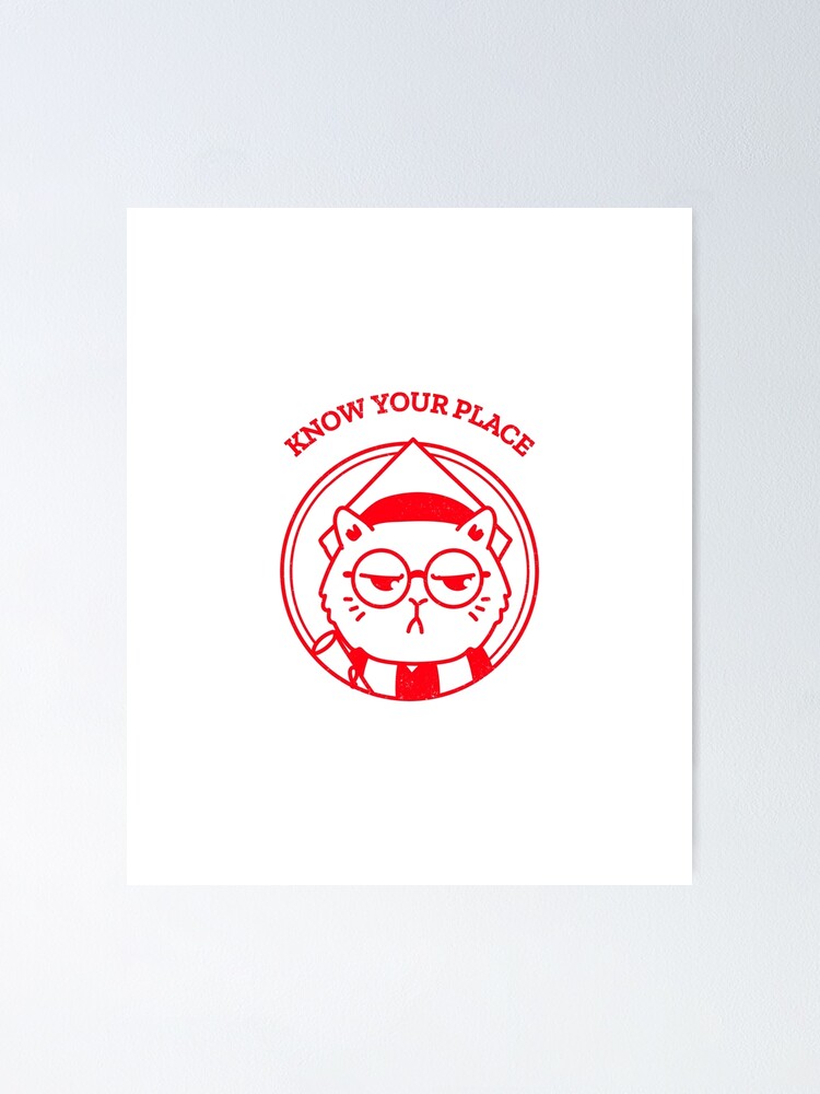 "Know your place!" Poster for Sale by Dope-tees-101 | Redbubble