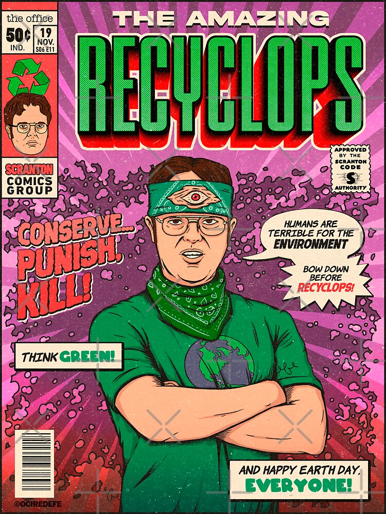 "RECYCLOPS - The office Dwight" Sticker for Sale by efedefede | Redbubble