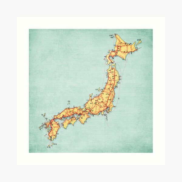 "1956 Japan Vintage Transportation System Map" Art Print by gin-nek ...