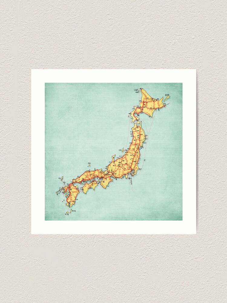 "1956 Japan Vintage Transportation System Map" Art Print by gin-nek ...