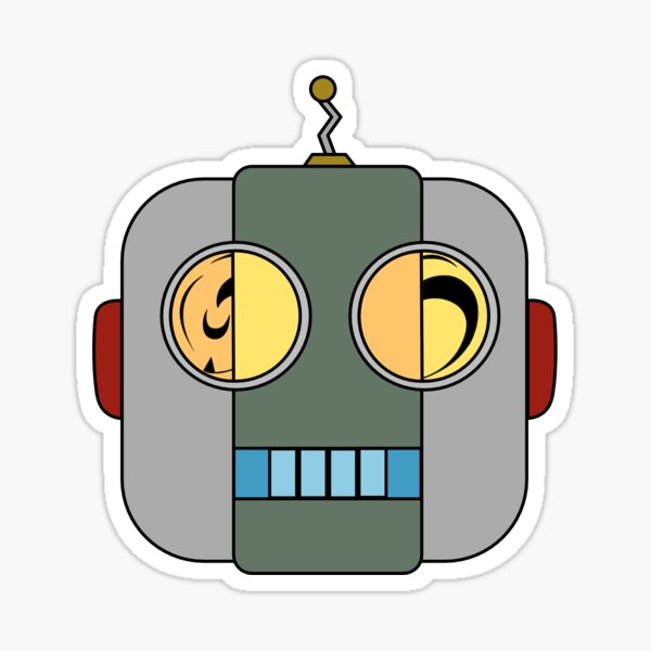 "Robot Face" Sticker by ImaginDesigns | Redbubble