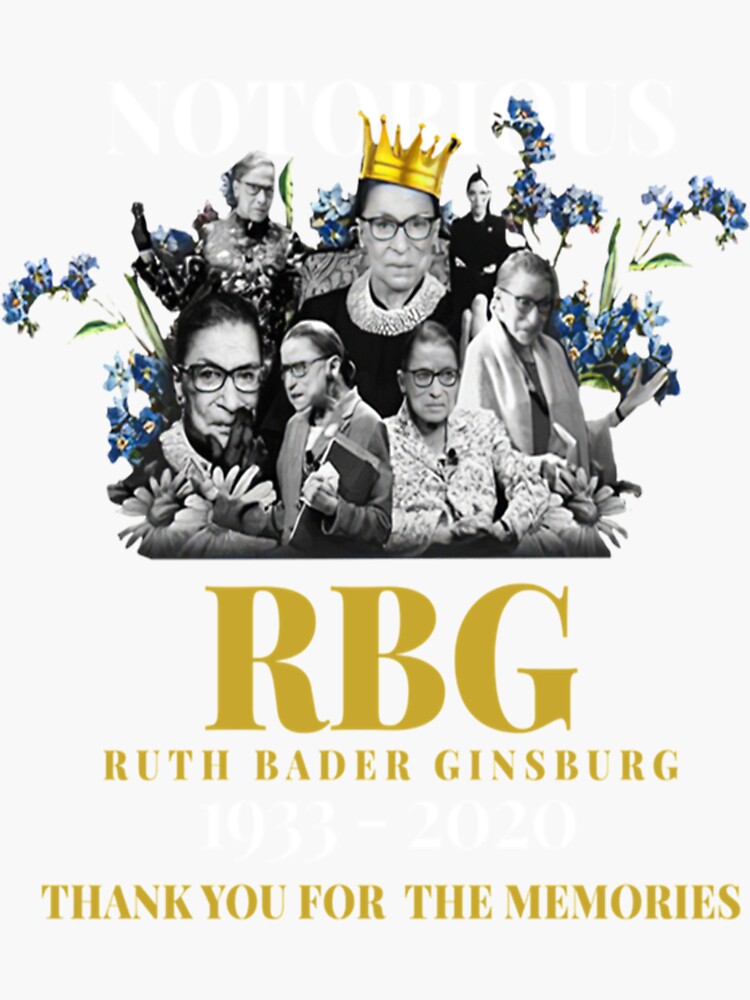 "Notorious RBG 1933-2020 thank you for the memories" Sticker for Sale ...