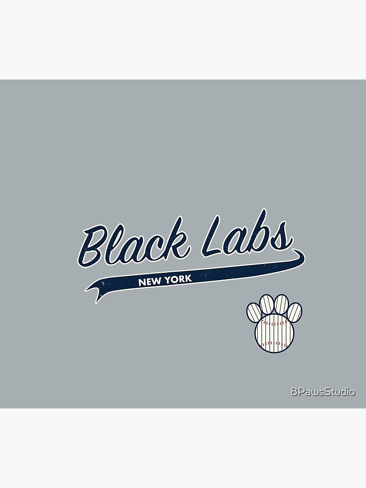 "Black Lab NEW YORK Baseball-Skript" Fotodruck von 8PawsStudio | Redbubble