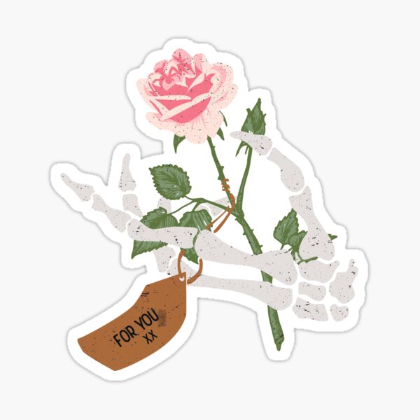 "SKELTON HAND ROSE " Sticker for Sale by GamaArtDesign | Redbubble