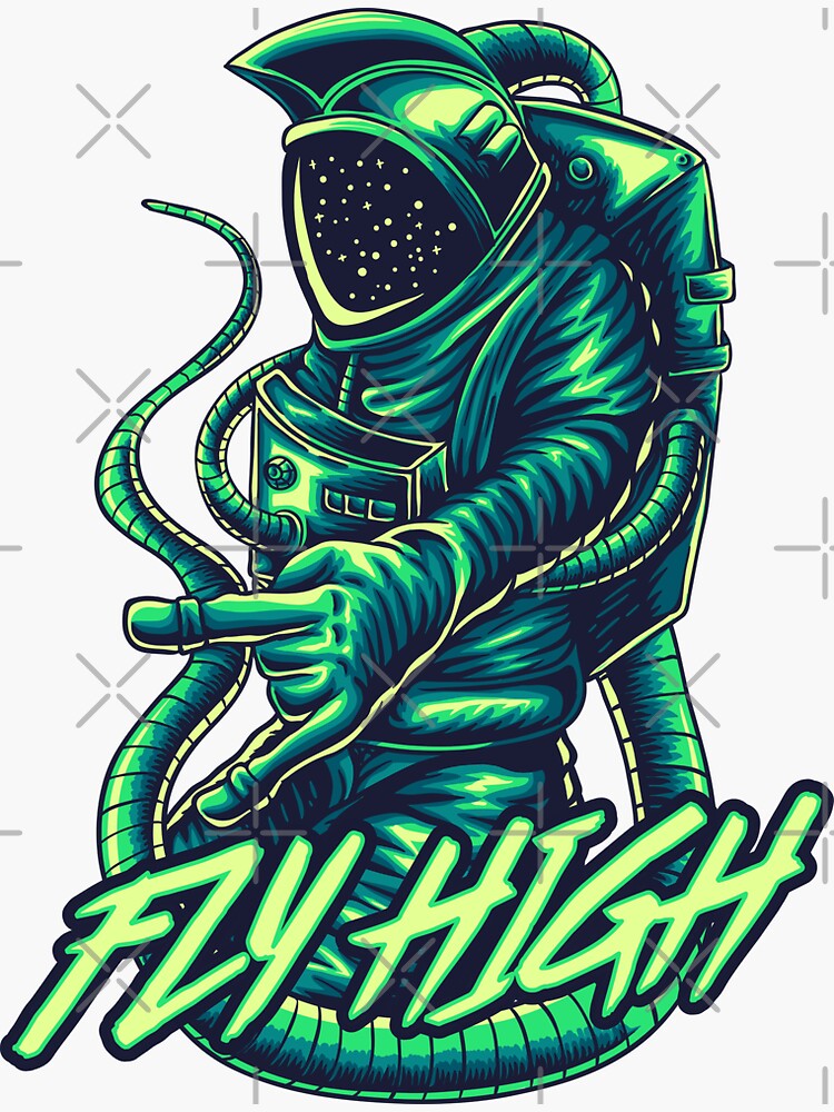 "Trippy Astronaut" Sticker for Sale by infleims | Redbubble