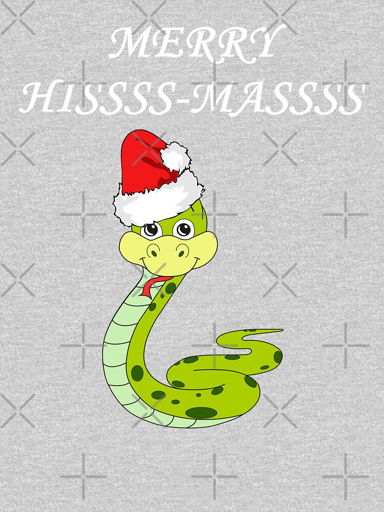 "Merry Hissss-Massss Snake - Cute Snake Wearing A Santa Hat Saying ...