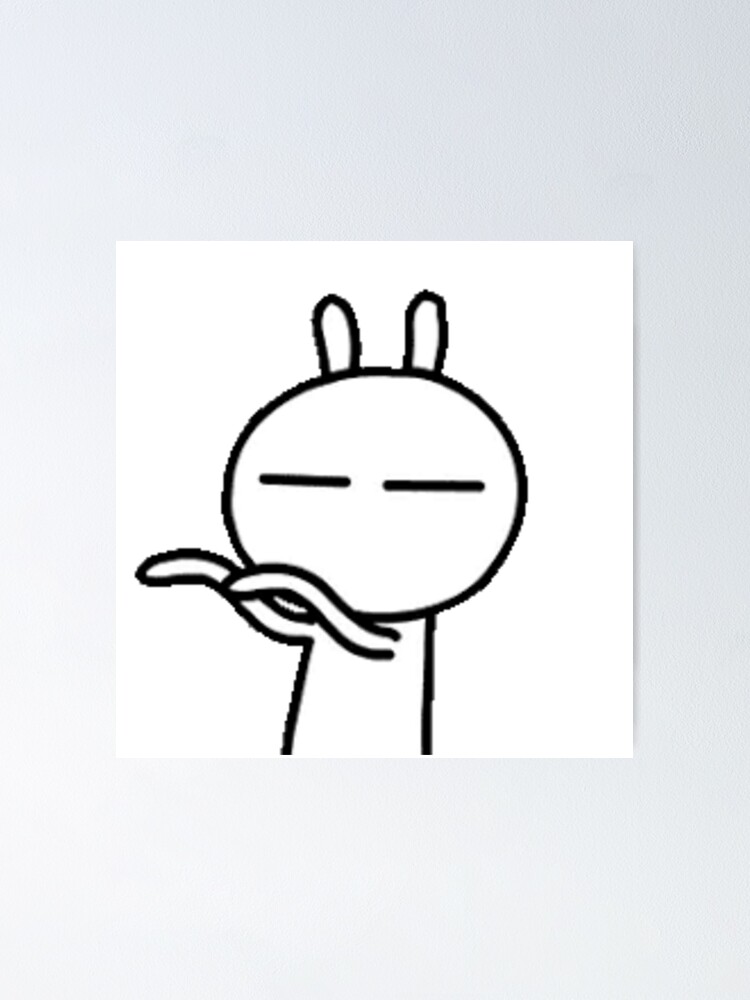 "Tuzki emoji" Poster for Sale by Monaymonay | Redbubble